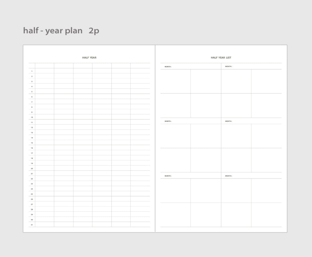 Comfy 6-Month Planner | Vintage Half-Year Organizer Notebook ...