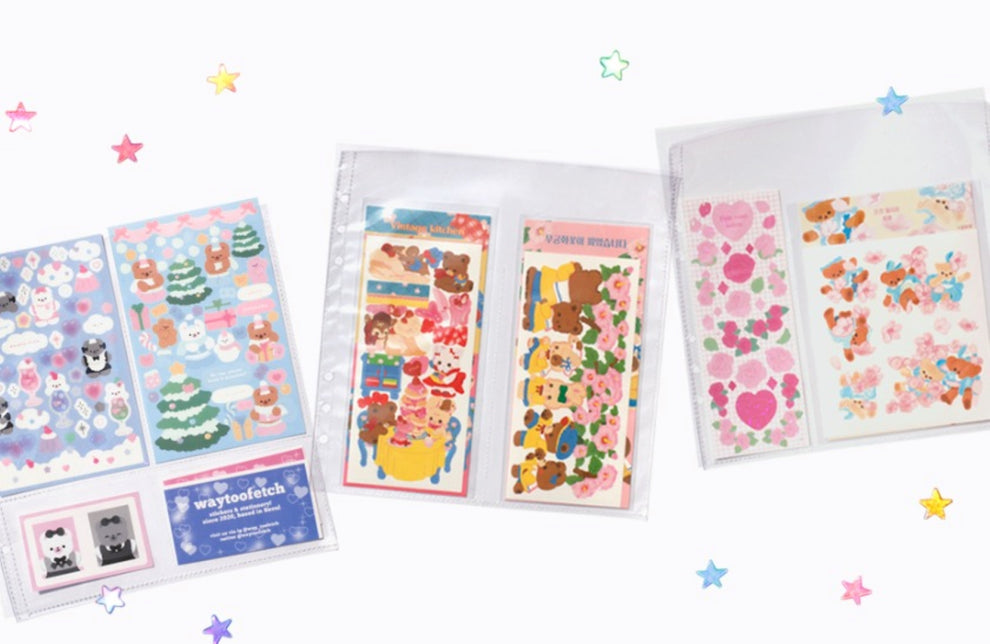 A5 Wide Sticker Refill Inserts | 10 Sheets for 6-Ring Deco Binder ...