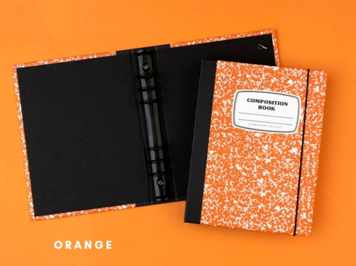 A5 25R Composition Hard Cover Binder | Premium 6-Ring Organizer ...